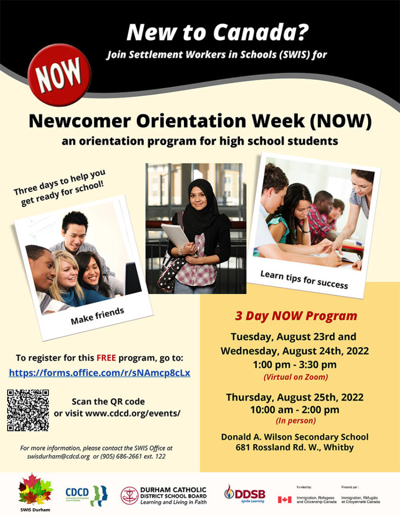 Newcomer Orientation Week (NOW) - IN PERSON – CDCD