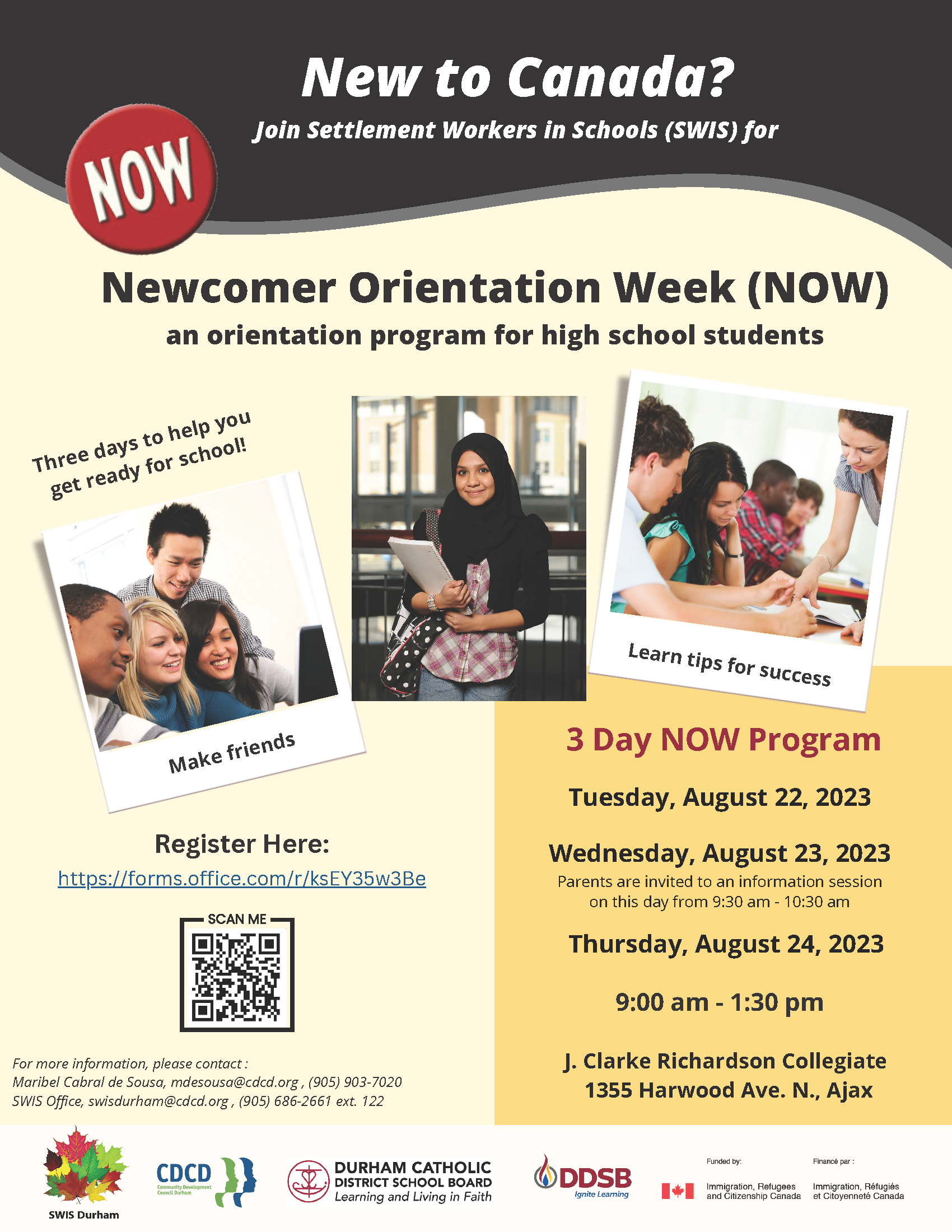 Newcomer Orientation Week (NOW) – CDCD