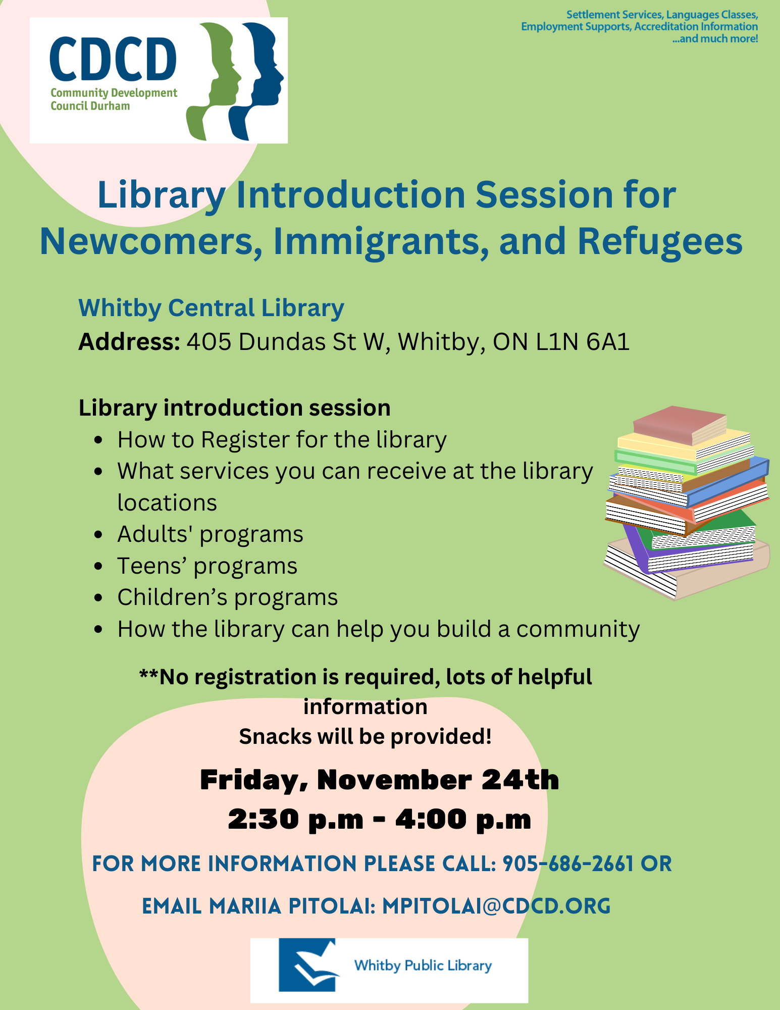 Library Introduction Session for Newcomers, Immigrants and Refugees (in ...