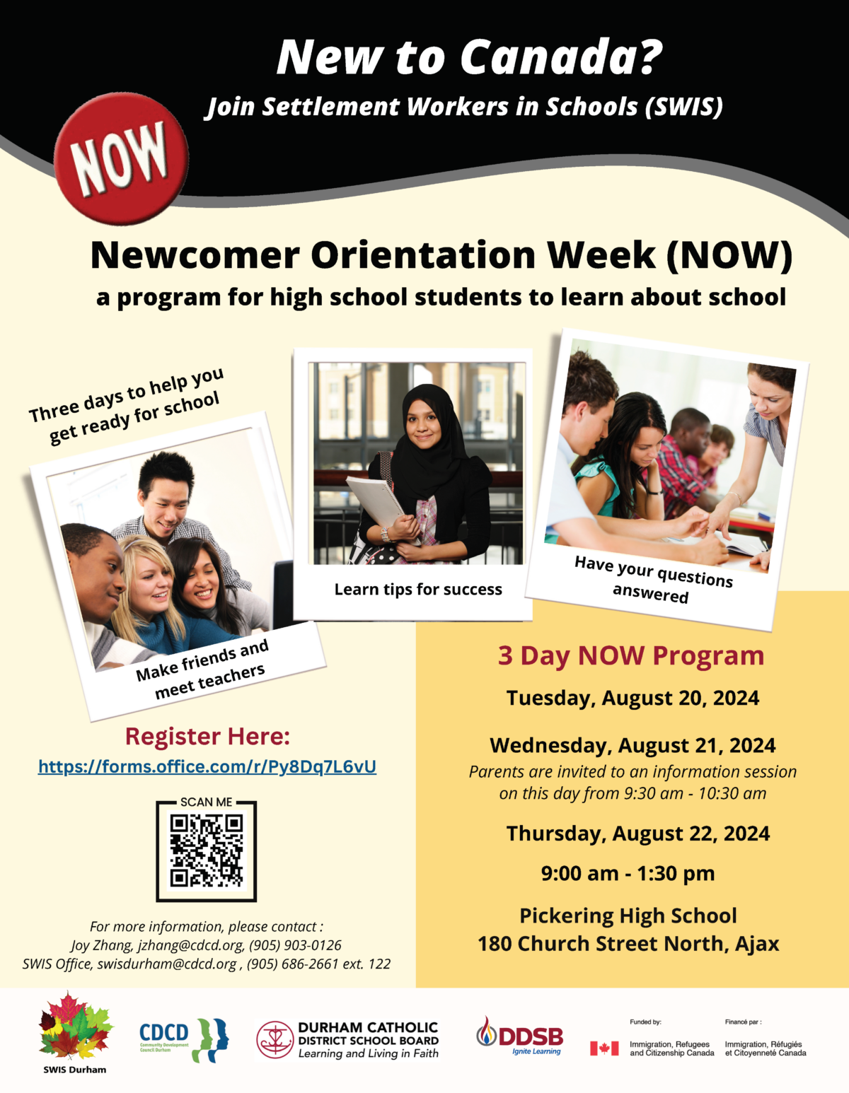 Newcomer Orientation Week (NOW) – CDCD