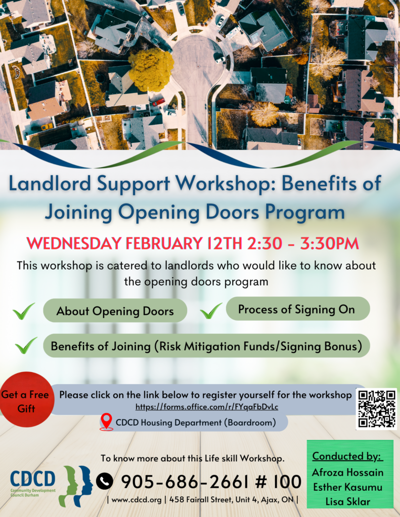 Landlord Support Workshop: Benefits of Joining Opening Doors Program – CDCD